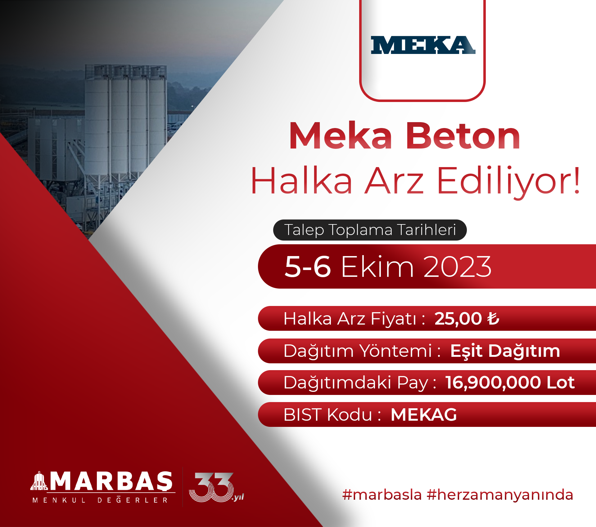 Meka Beton Santralleri İmalat San. ve Tic. A.Ş. Halka Arz Ediliyor! > MARBAŞ